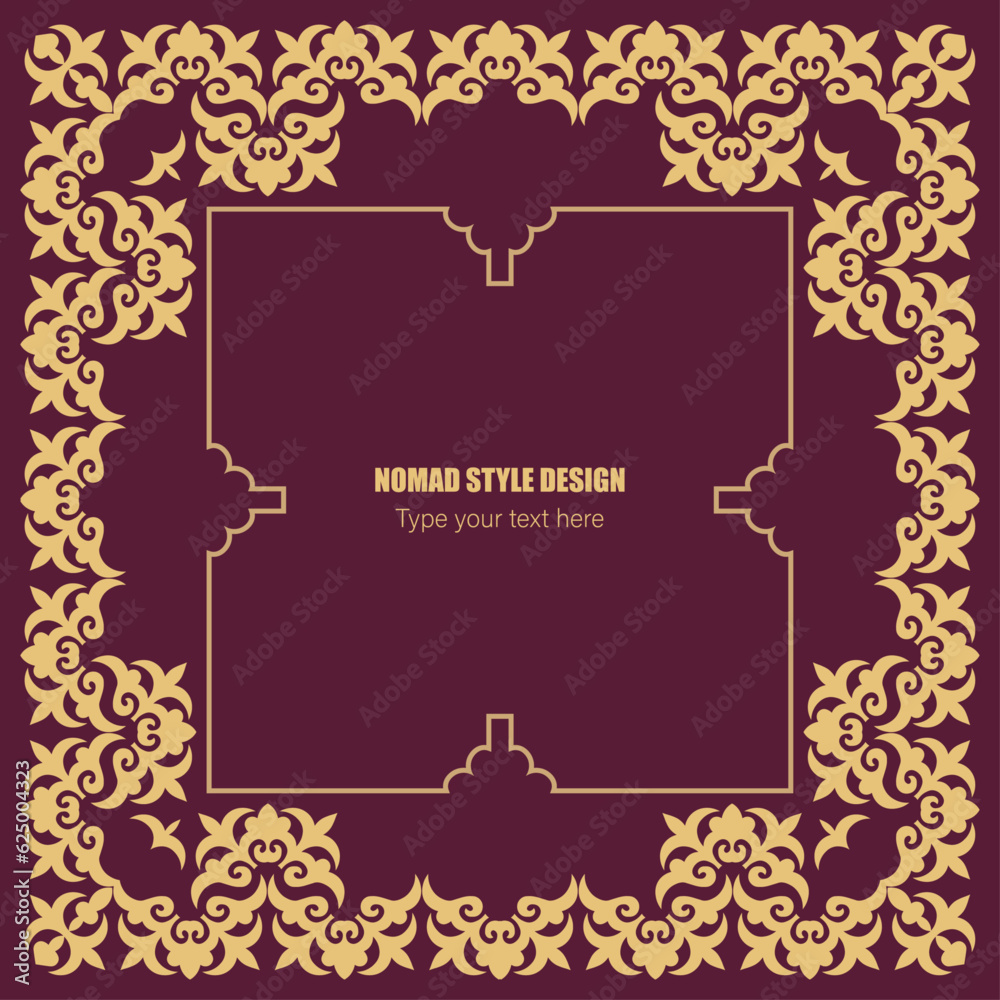 Square Frame. Template for your design. Ornamental elements and motifs ...