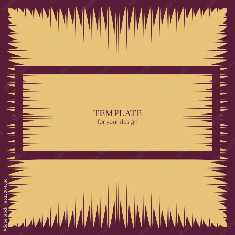 Abstract square frame with dynamic curved lines. Frame with sharp wavy ...