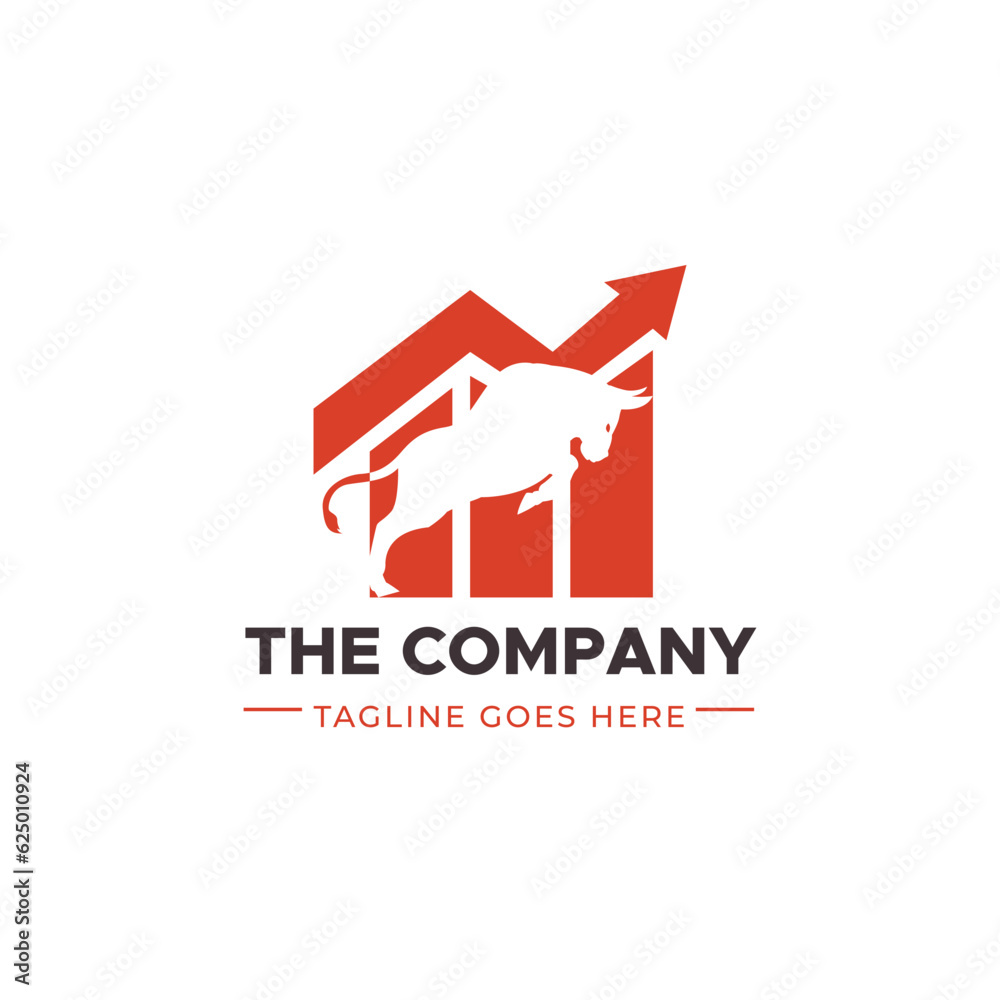buffalo and trading chart logo design idea for company, brand, store or ...