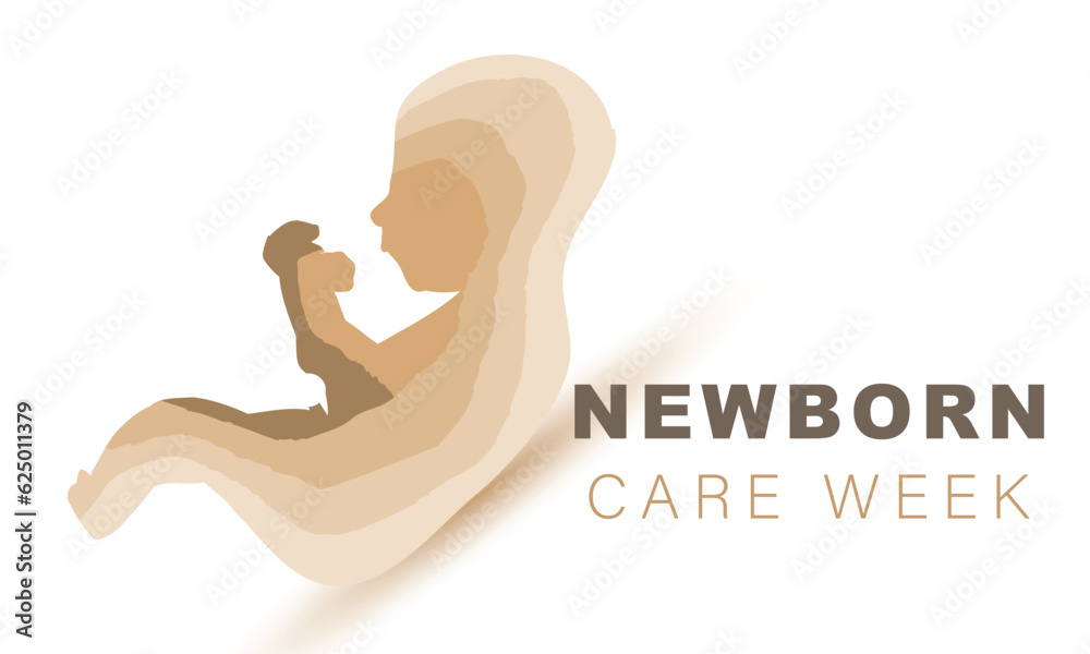 Newborn care week. background, banner, card, poster, template. Vector ...
