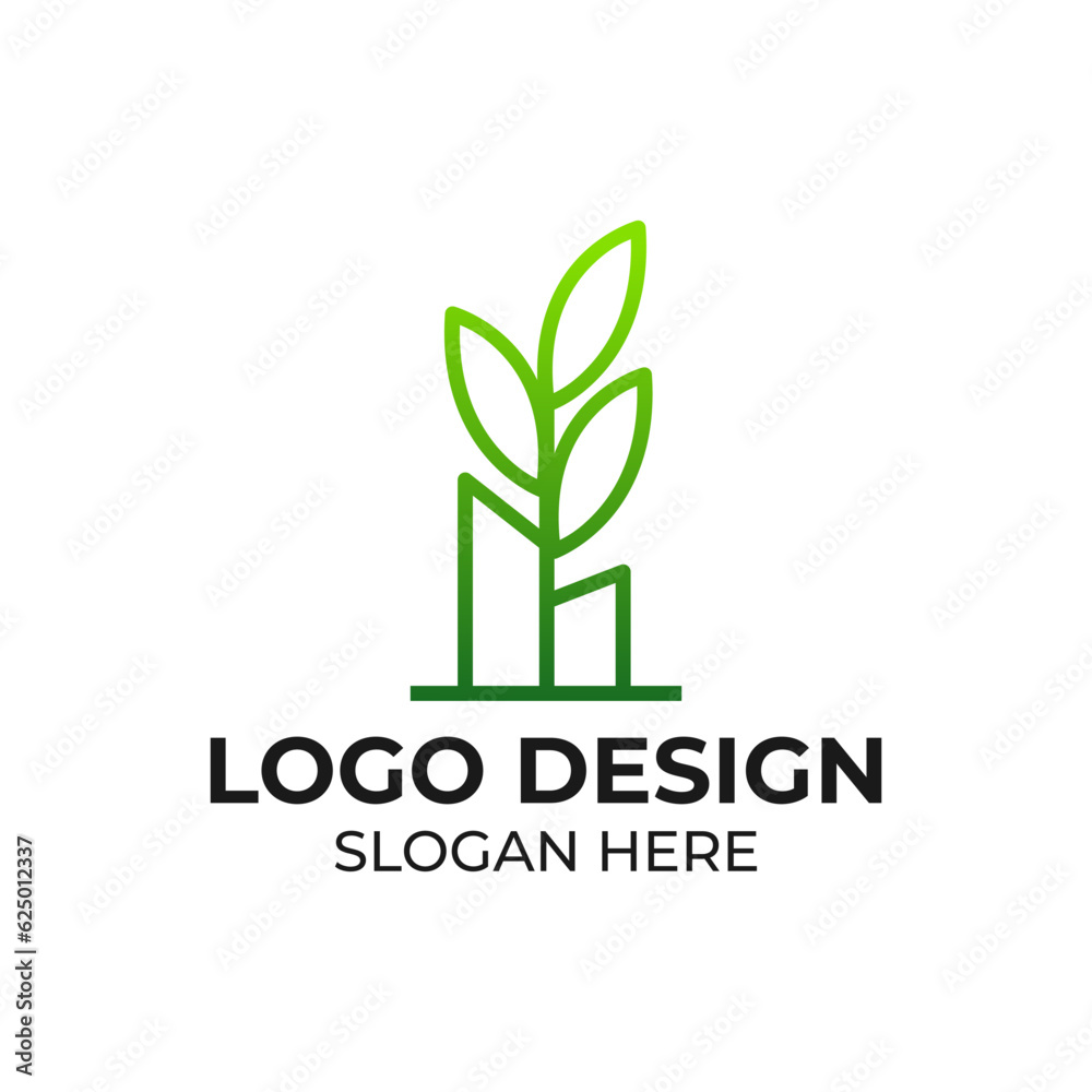 The Green Building logo design seamlessly combines the leaf and ...