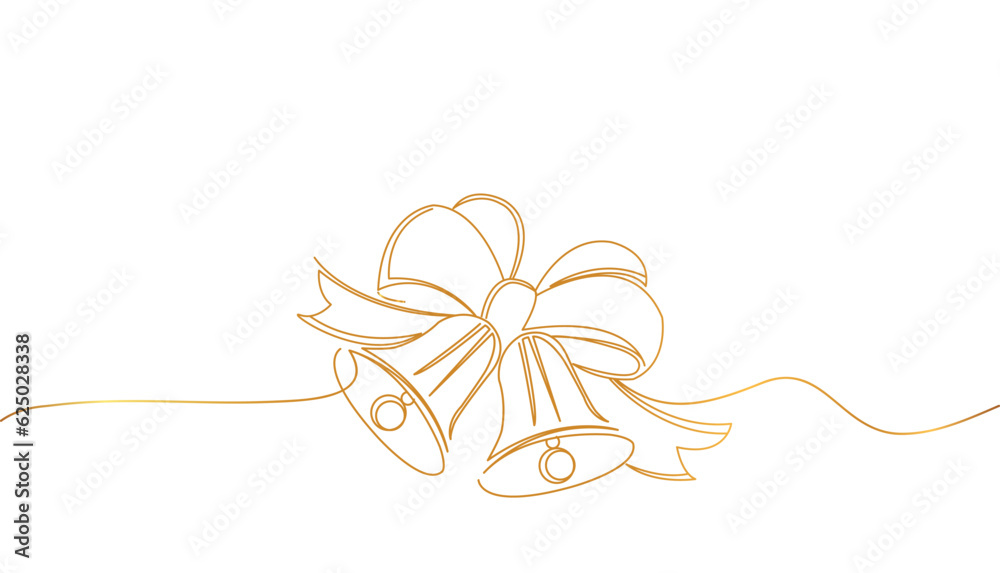 christmas vector bell line art style vector eps 10 Stock Vector | Adobe ...