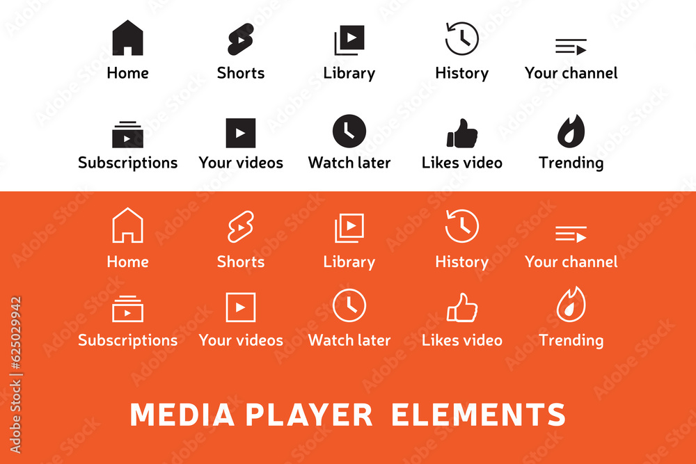 Vetor de Media player control icon set for designers in the design of ...