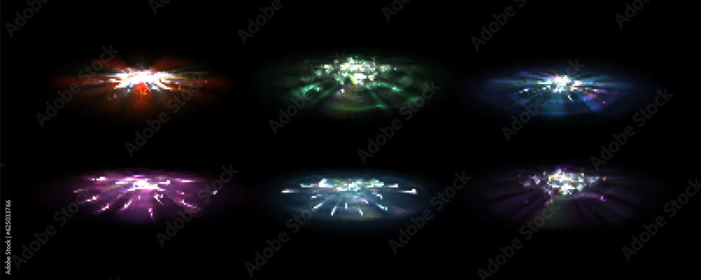 Realistic set of light reflection effects on diamond surface. Vector ...