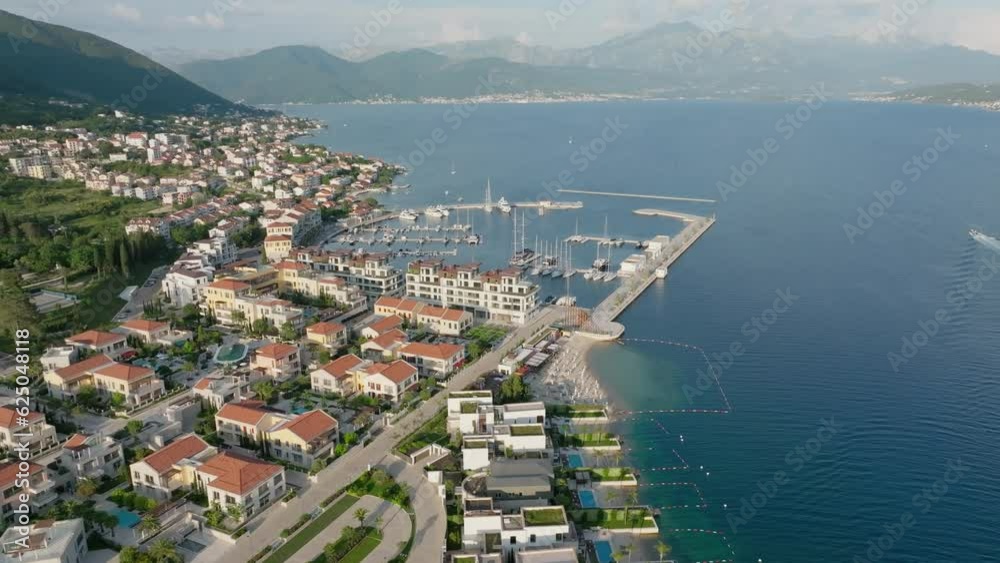 Montenegro, 05 june 2023, Porto Novi resort: Aerial view Porto Novi ...