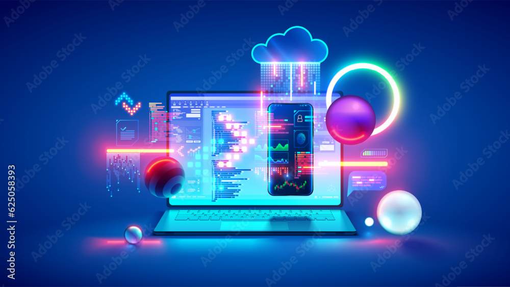 Technology Of Software Development Web Design Programming Concept Program Code On Screen