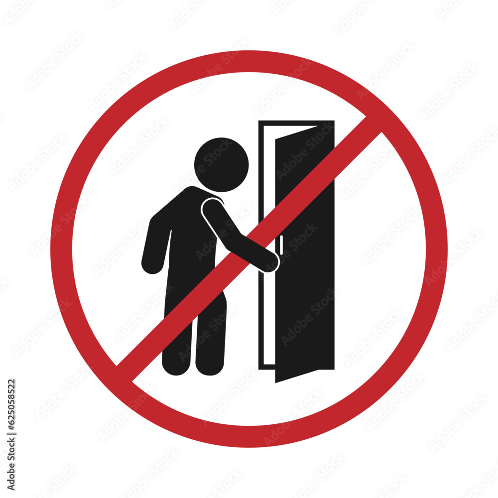 Isolated illustration of Do not enter sign, no trespassing, prohibit ...