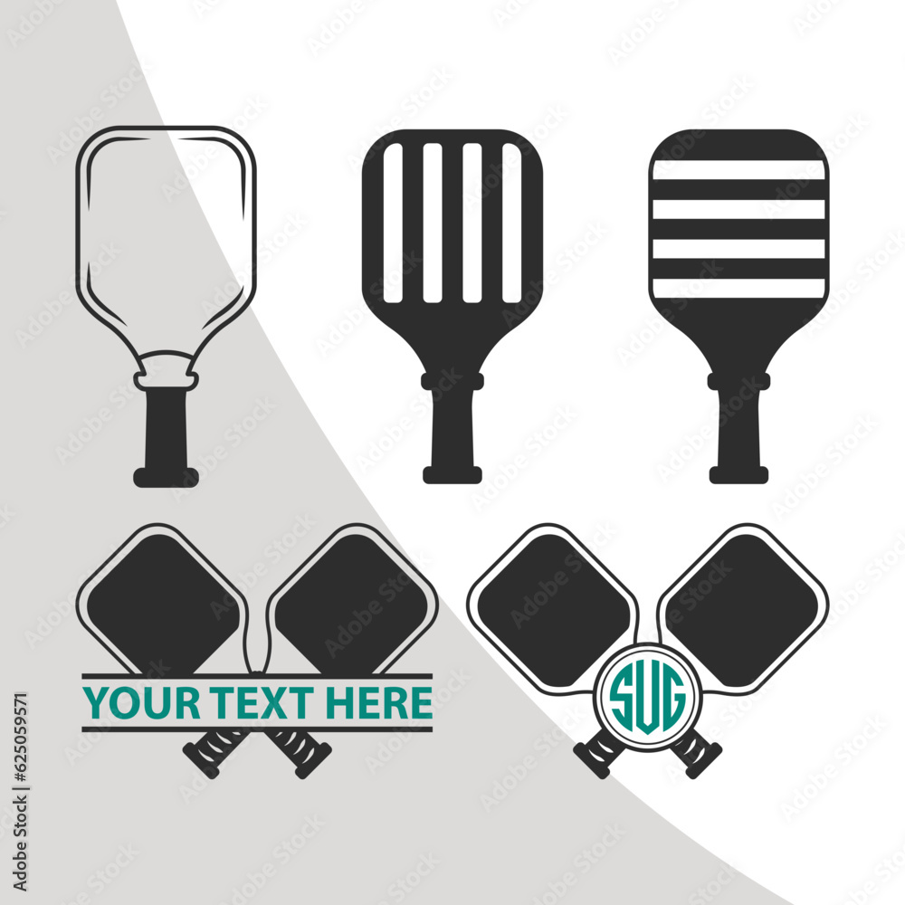 Pickleball Bundle SVG Cut File, Pickleball Paddles Monogram, Pickleball ...