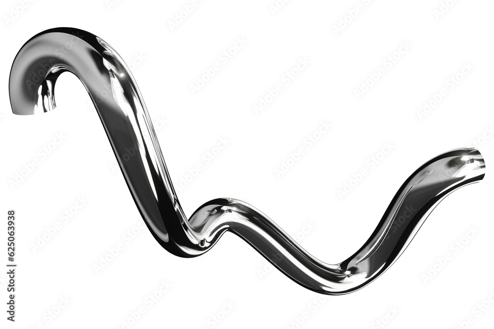3D Chrome Metallic Abstract Shape Objects, 3d rendering aluminum ...