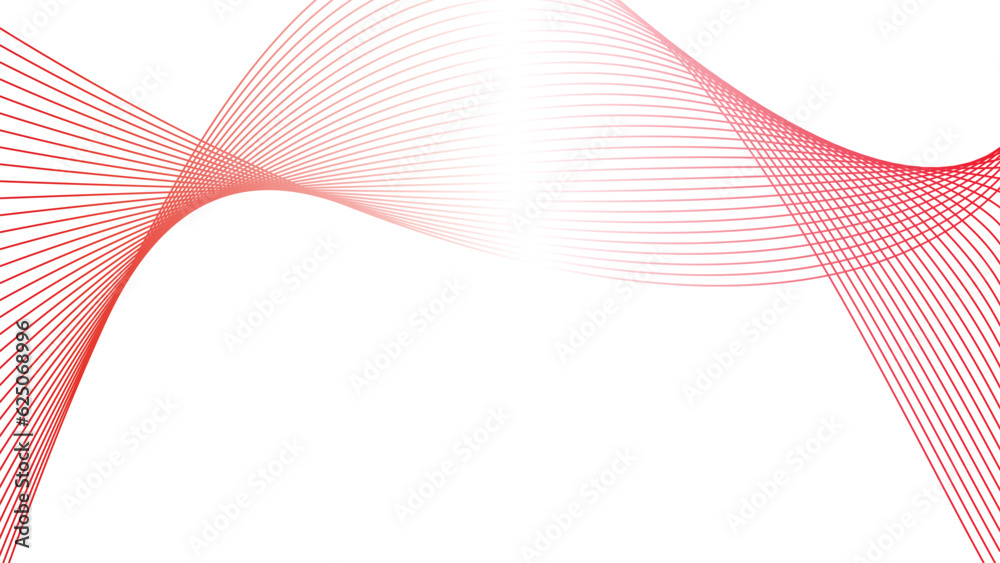 Photo & Art Print abstract wavy tech lines isolated white red flag ...