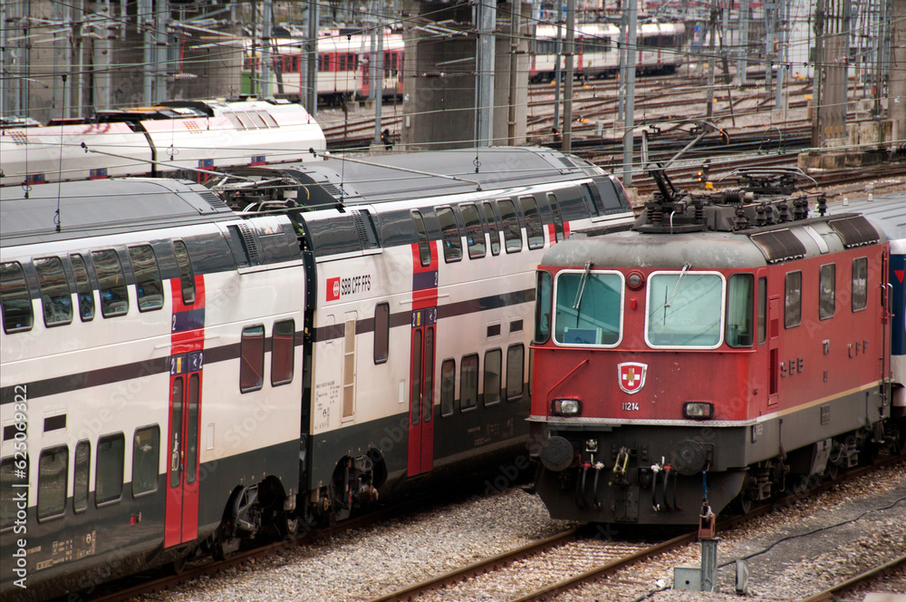 Geneva, Switzerland, Europe - Swiss Federal Railways trains departing ...