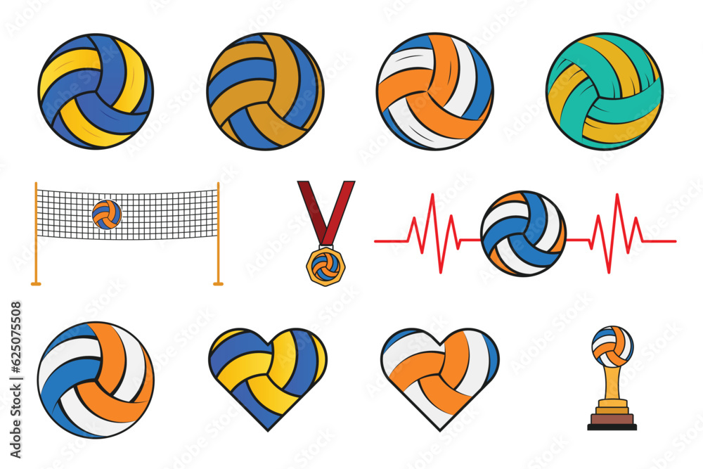 Volleyball Clipart Bundle, Volleyball Vector Bundle, Volleyball ...
