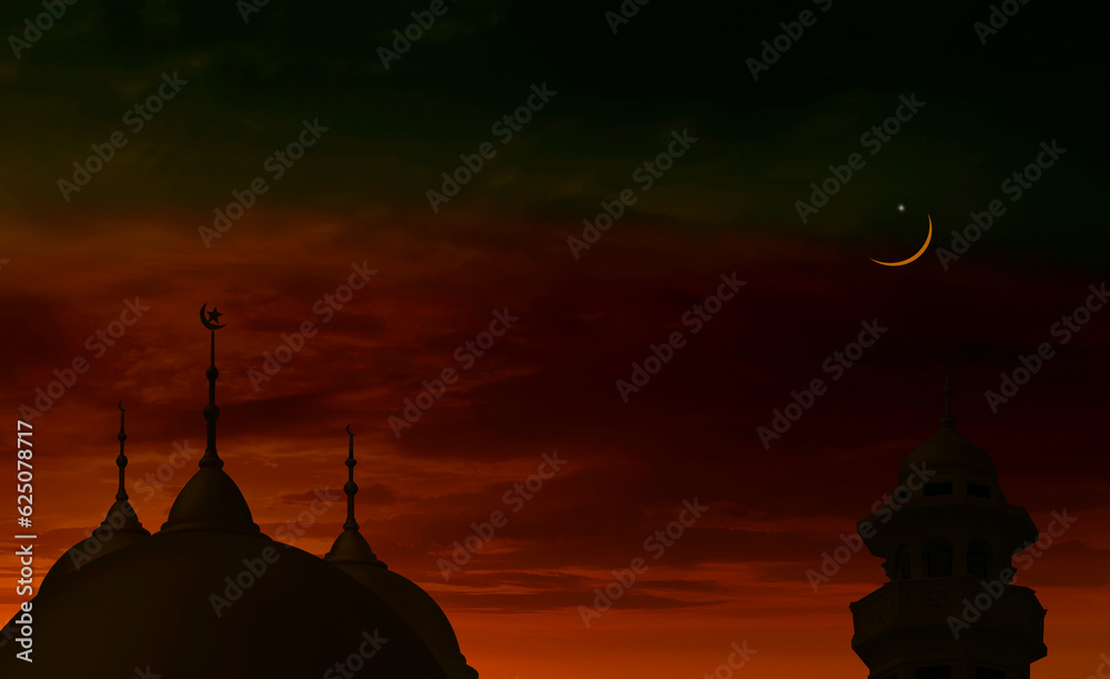 The mosque is an important place in Islam, the mosque dome of light of ...