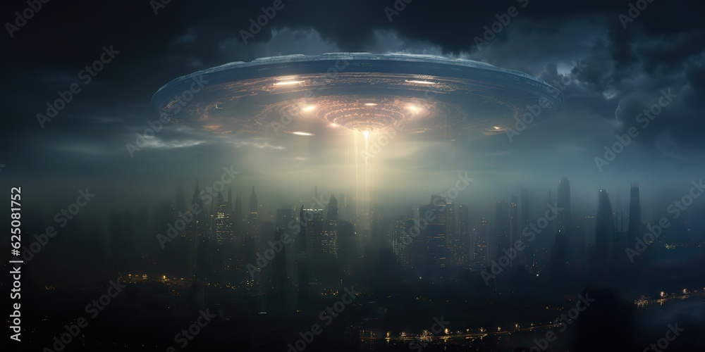 AI Generated. AI Generative. Alien spaceship mothership ufo galaxy ...