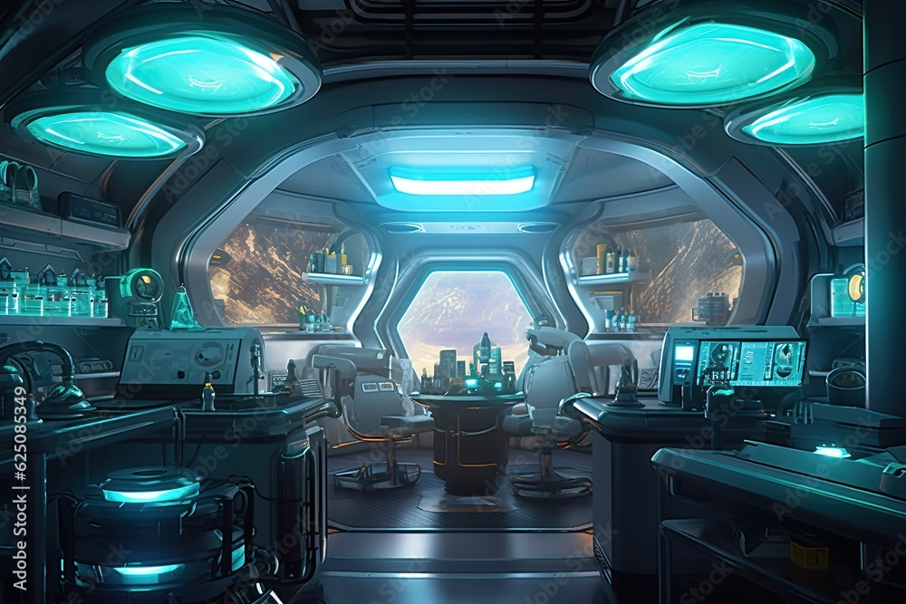 High-Tech Discovery: A Futuristic Sci-Fi Laboratory Background with ...