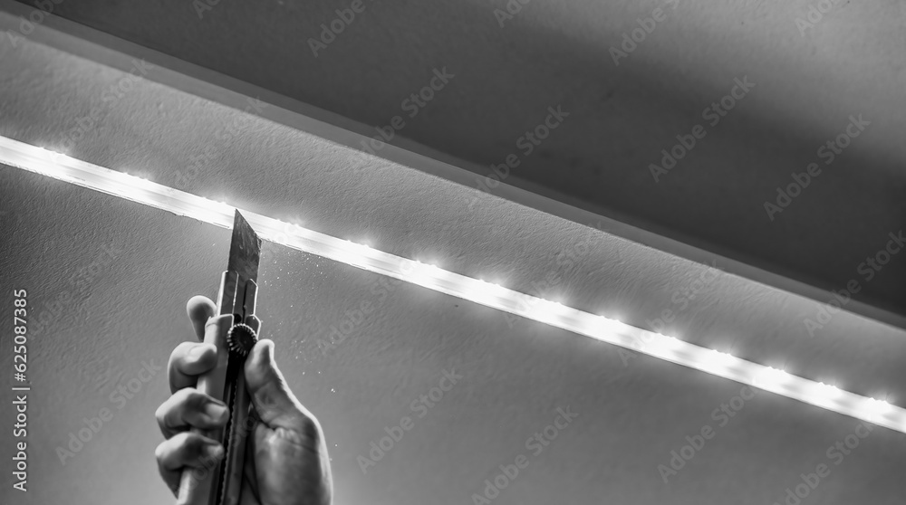 Moving to a new house. Diode lighting installation, installation of LED ...