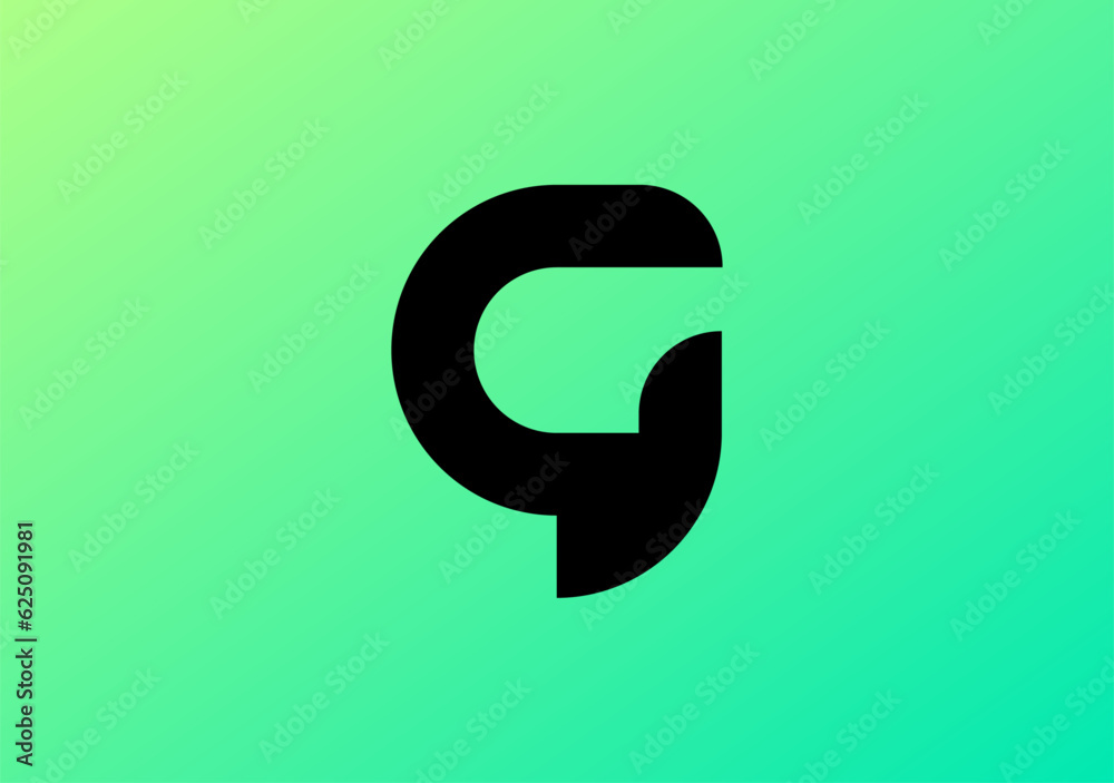 simple and unique letter 'G' logo on a lush green gradient background ...