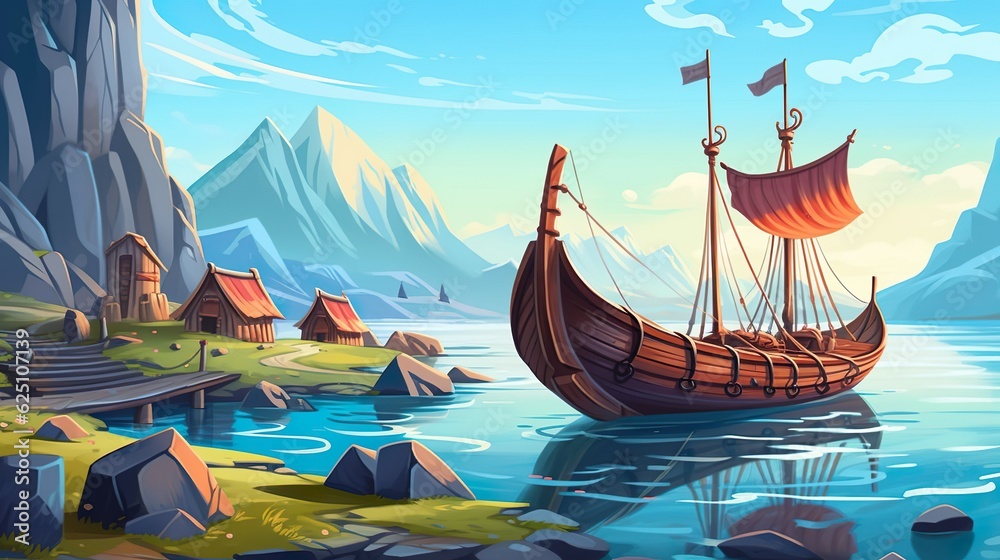 Abstract background Vikings. The pages of history with a mesmerizing ...