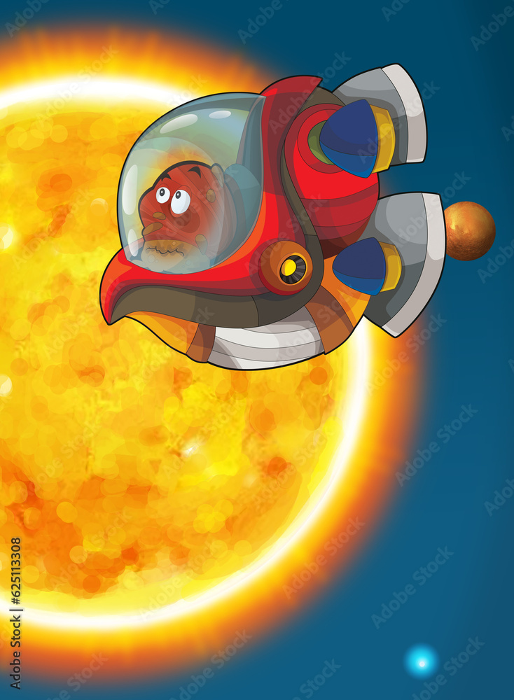 ภาพประกอบสต็อก Cartoon funny colorful scene of cosmos galactic alien ...