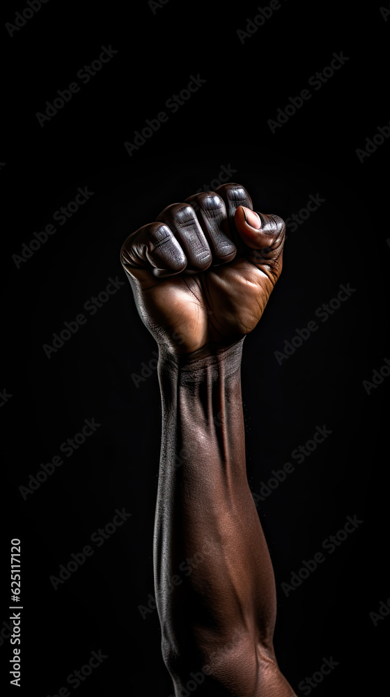 Black Clenched fist raised up, black lives matter, blackout tuesday ...