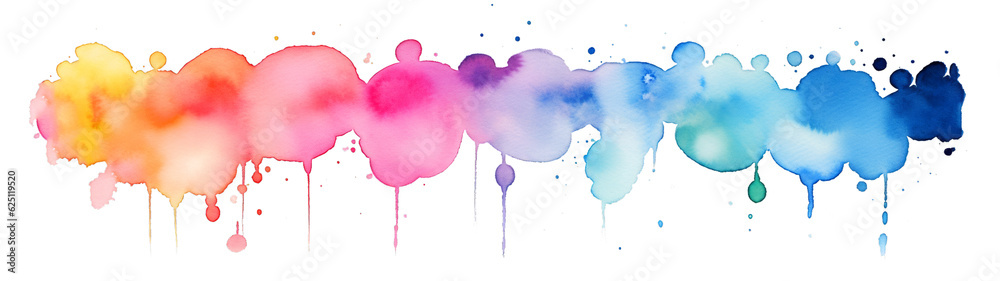 Abstract colorful rainbow color painting illustration banner long ...