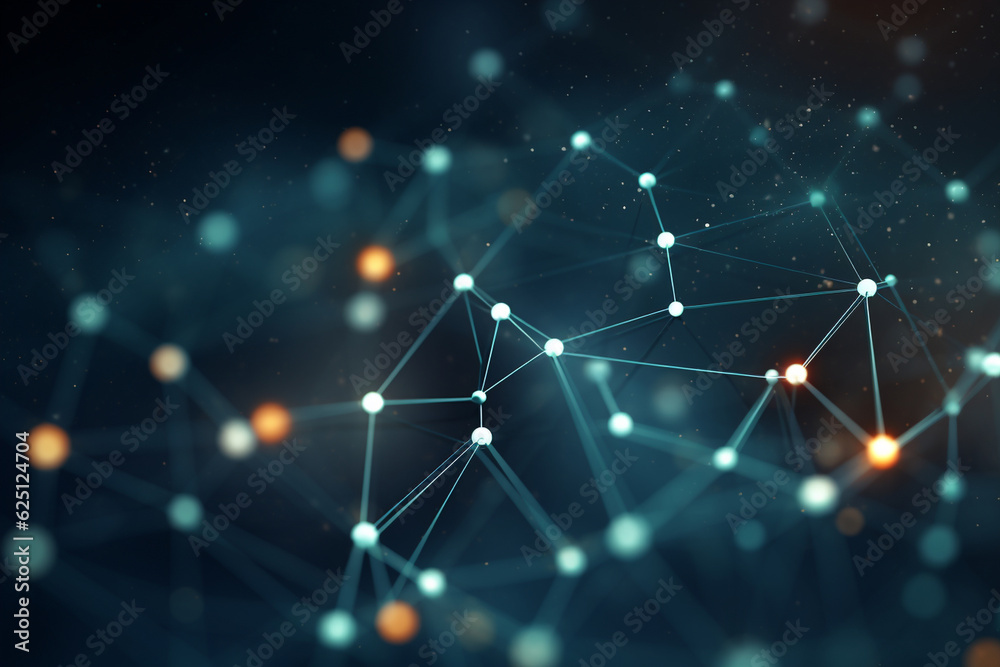 A picture of a network of interconnected dots, forming a grid ...