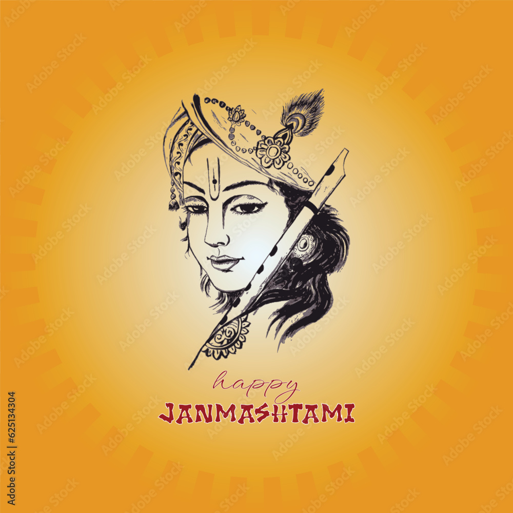 krishna, festival, editable, holy, graphic, vector, design, vishnu ...