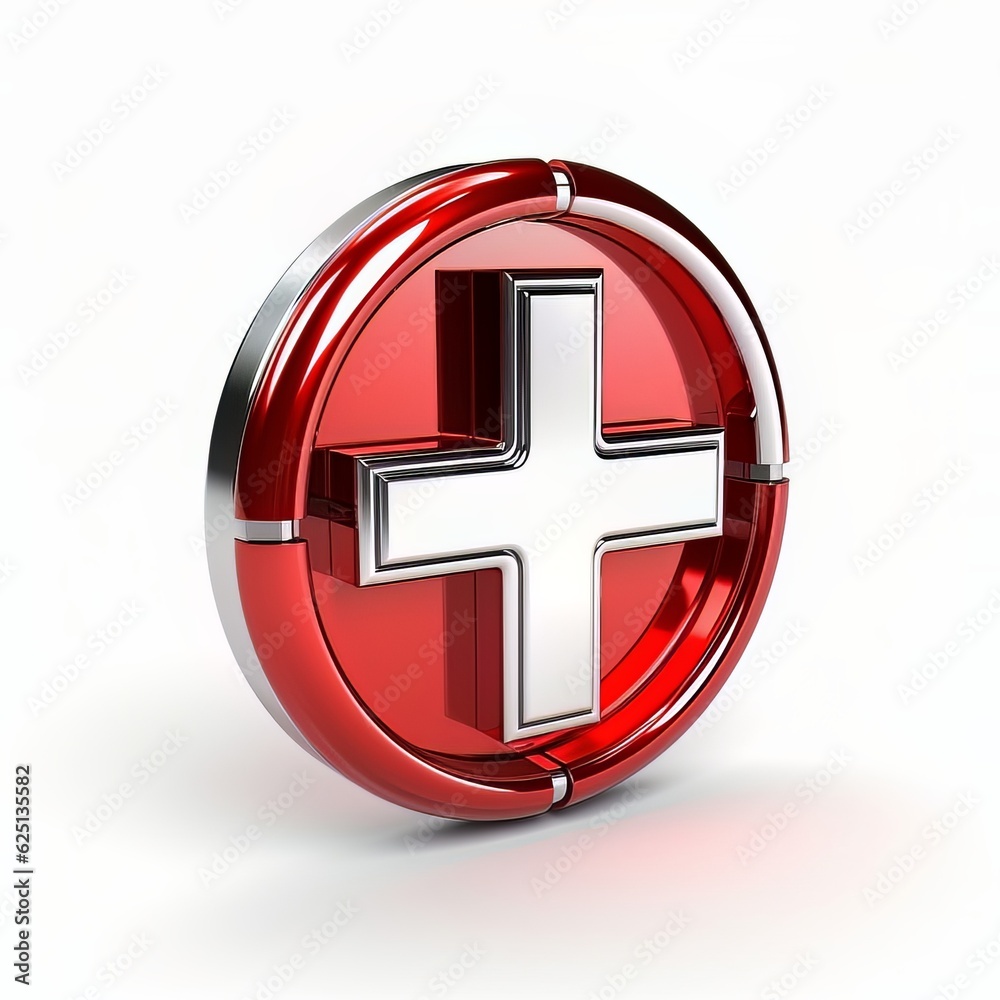 HD Futuristic Symbol of the Red Plus Sign White Background Stock Photo ...