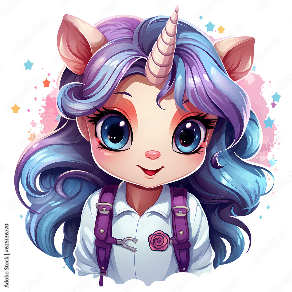 Cute Unicorn Back to School Illustration Stock Illustration | Adobe Stock