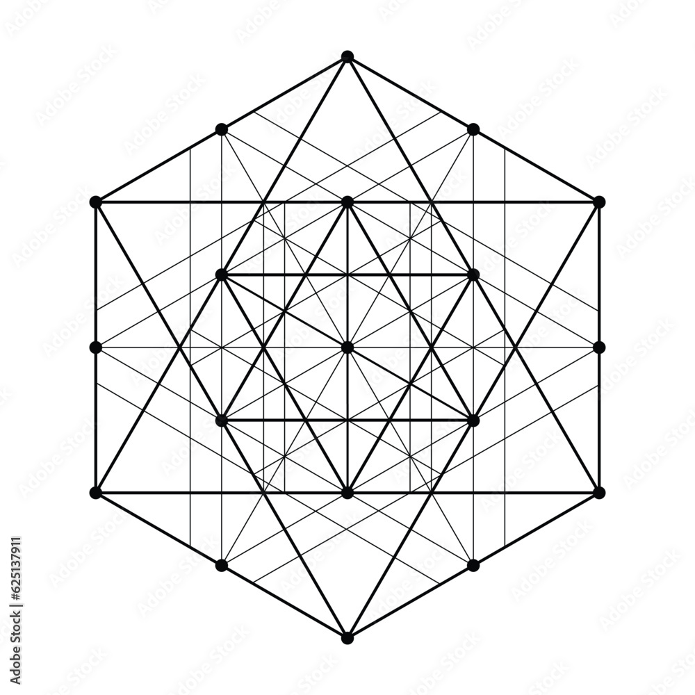 Hexagon star graph. Scared Geometry Vector Design Elements. This is ...
