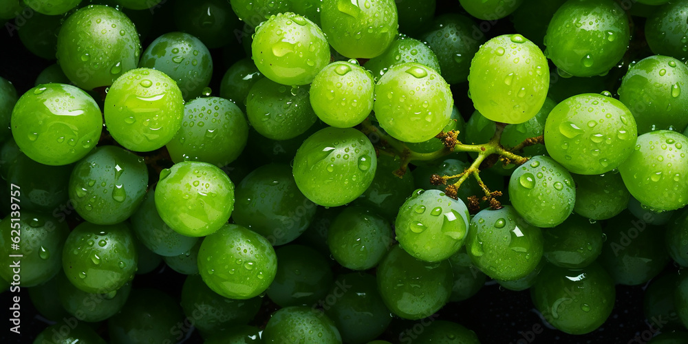 Fresh green grapes background image. Generative AI graphic Stock ...