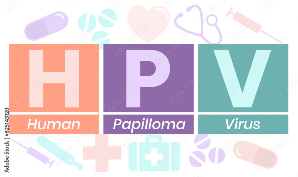 Flat design. HPV - Human Papilloma Virus, medical concept. Vector ...
