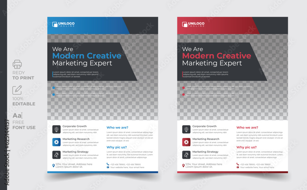 Corporate business flyer template With Color Combination, Brochure ...