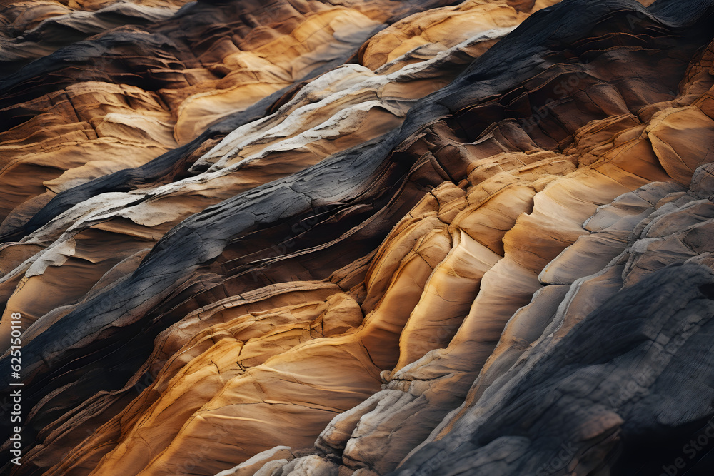 Dark red orange brown gold rock texture with cracks. Close-up. Rough ...