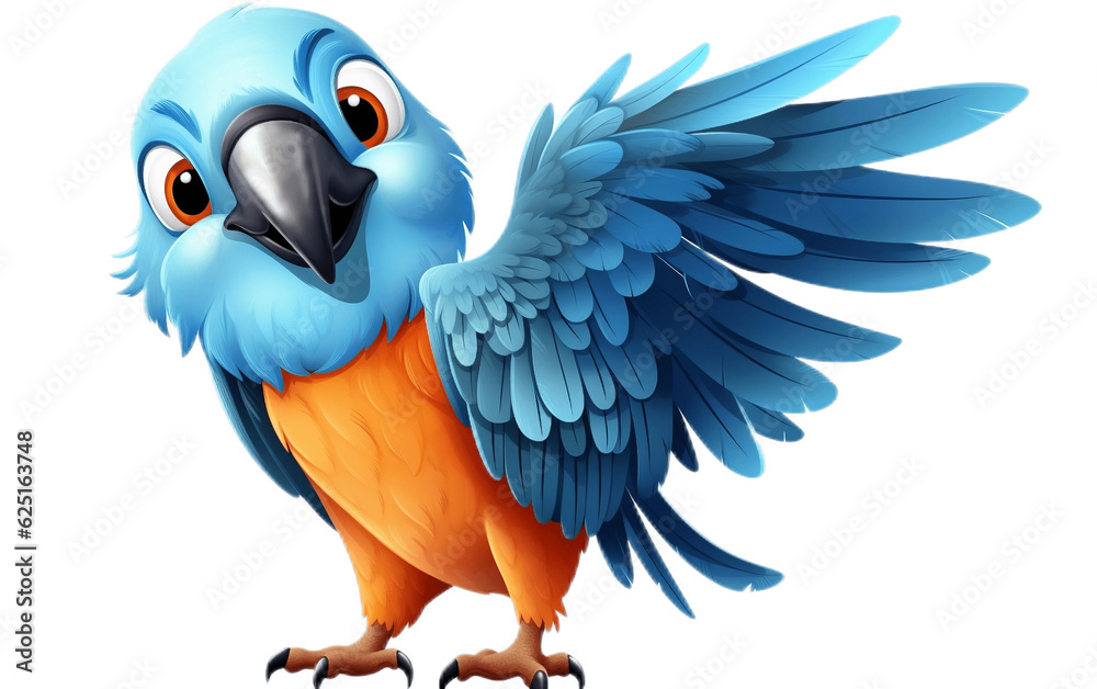 Cartoon Parrot on Transparent Background. Generative AI Stock ...