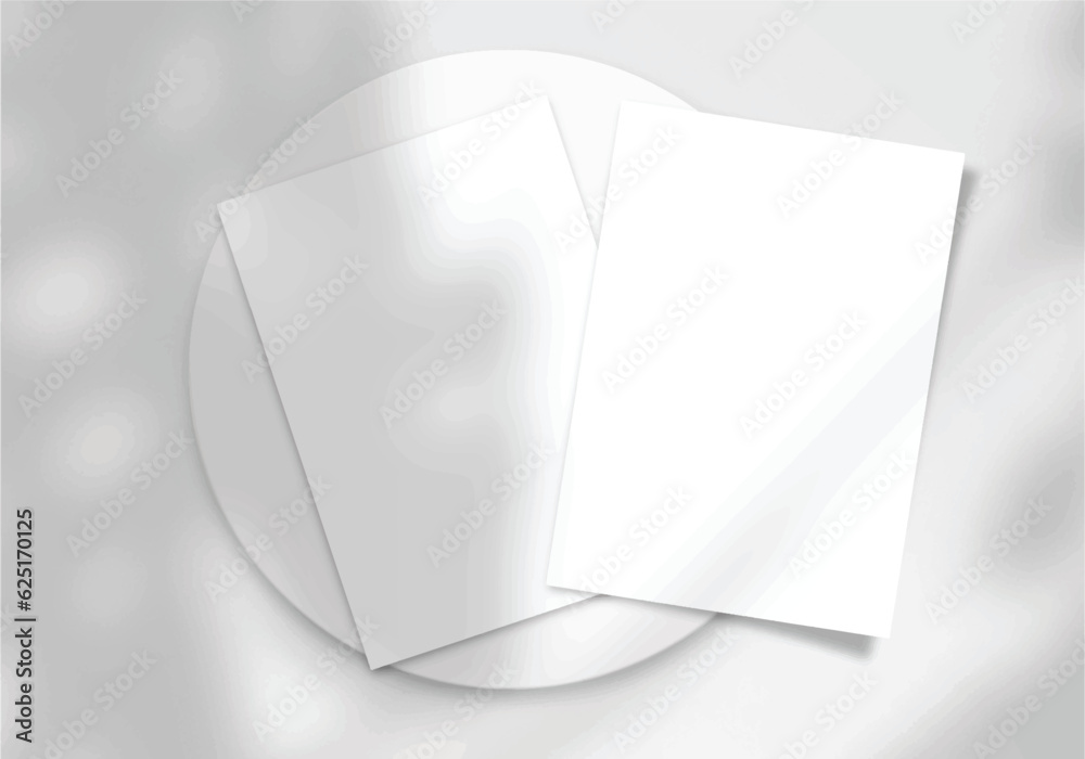Realistic empty Blank white flyer mockup Paper Leaflet, Flyer ...