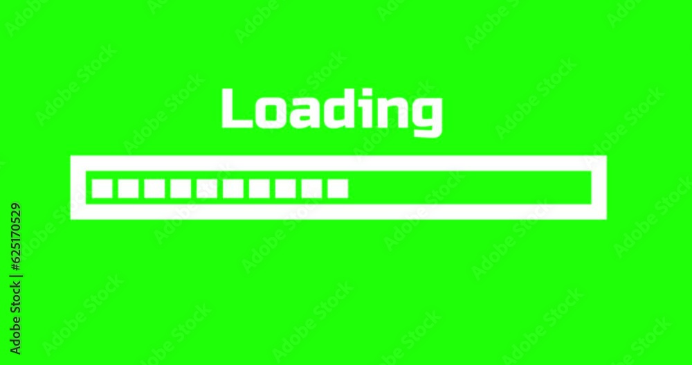 white color progress bar animated on green screen. Animation of a ...