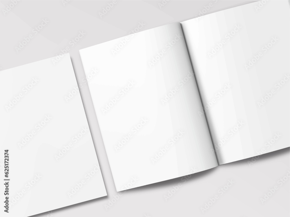 Realistic empty blank A4/A5 flyer, booklet, half-fold, brochure ...
