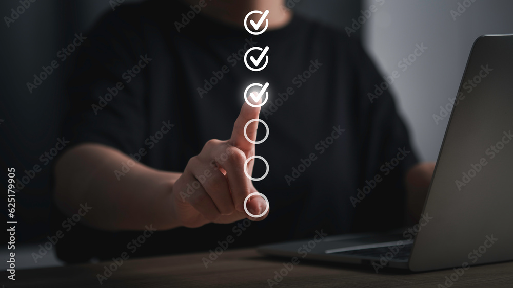 Digital work checklist or electronic smart daily checklist concept ...