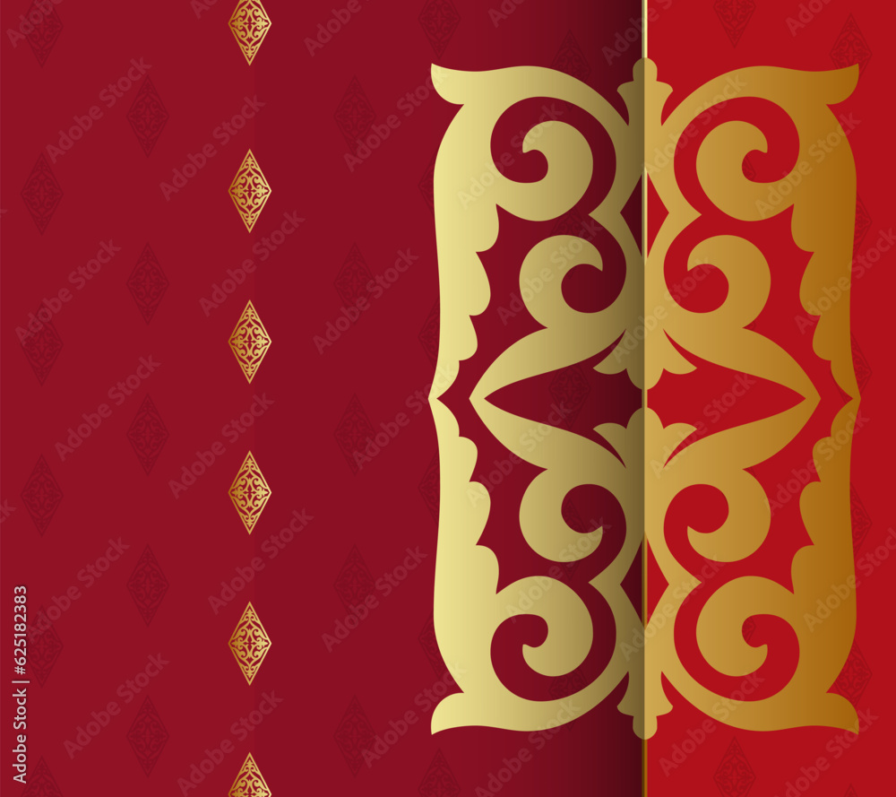 Red and gold Indian background. Luxury pattern template. Vector ...