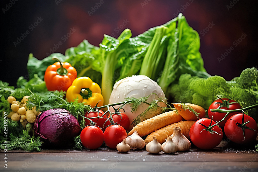 Variety of fresh vegetables. Healthy food concept. Wellness diet ...