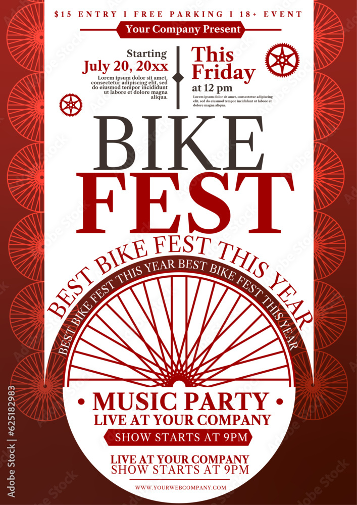 Bike Fest Poster Template Stock Vector | Adobe Stock