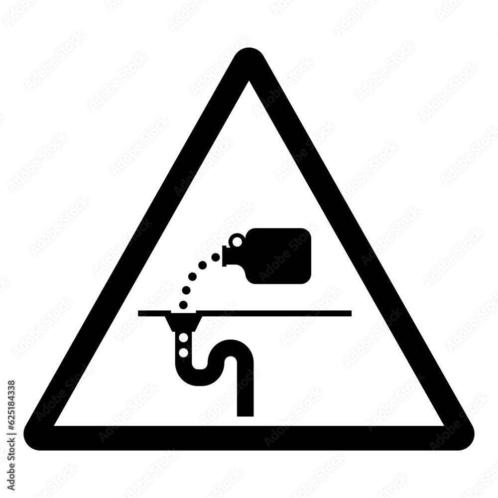 Warning Do Not Pour Down Drain Fields Symbol Sign ,Vector Illustration ...