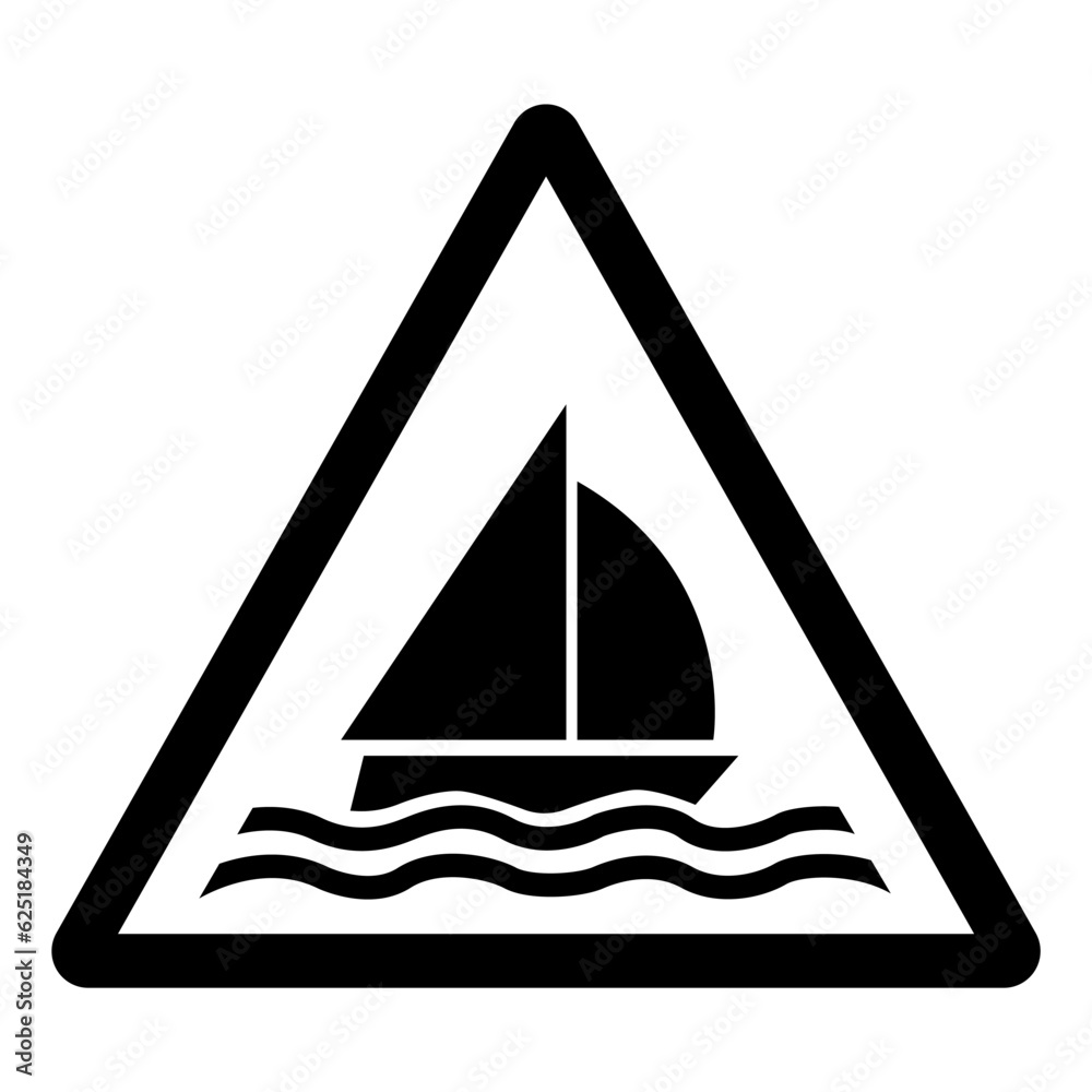 Warning Sailing Area Symbol Sign, Vector Illustration, Isolate On White ...