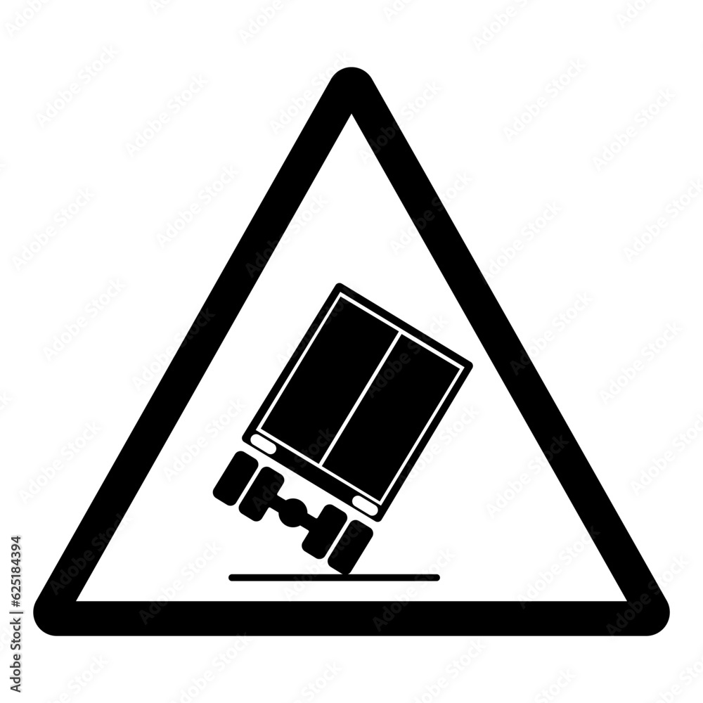 Warning Tip Over Hazard Symbol Sign, Vector Illustration, Isolate On ...