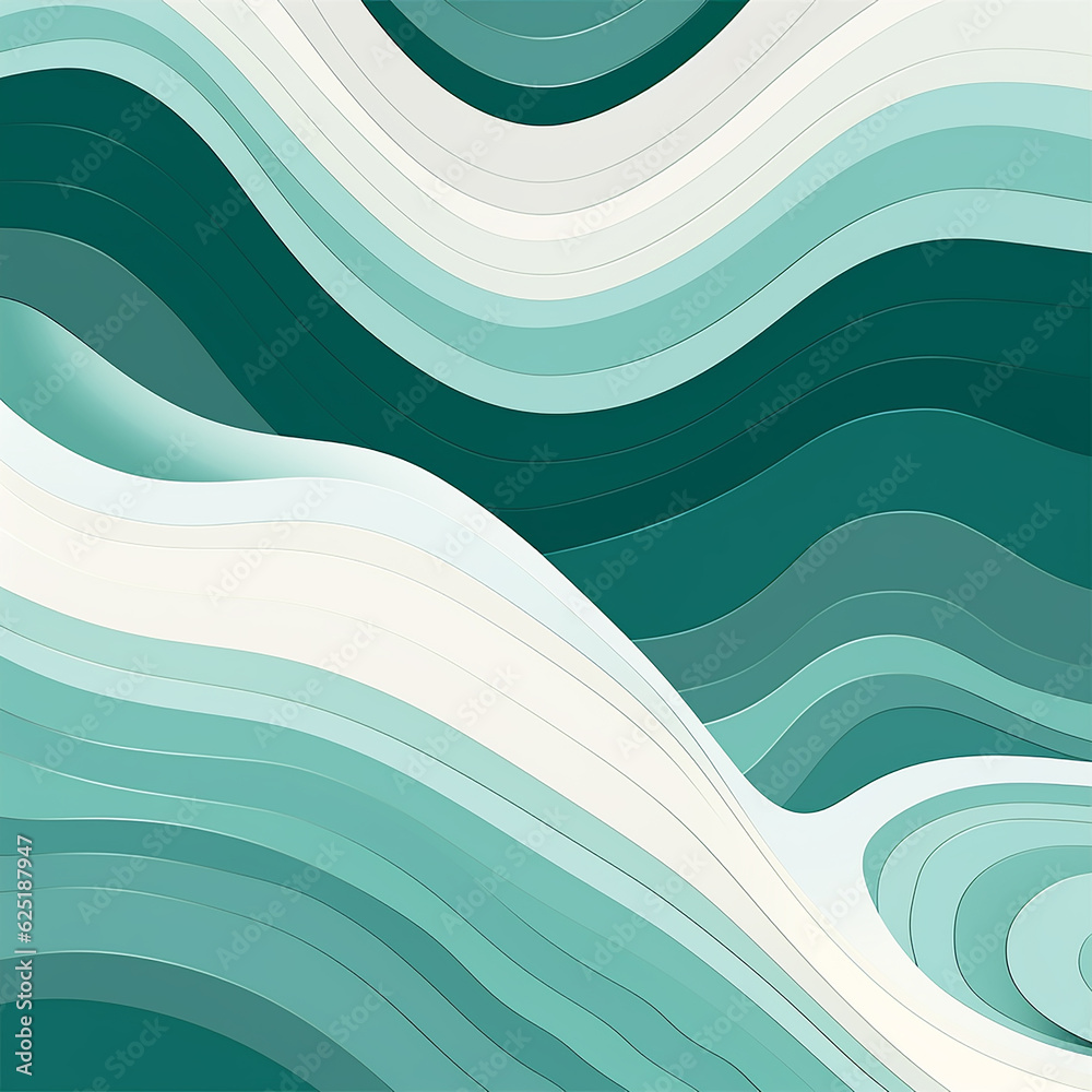 Spaced out topographic lines Bold, thick lines muted teal background ...