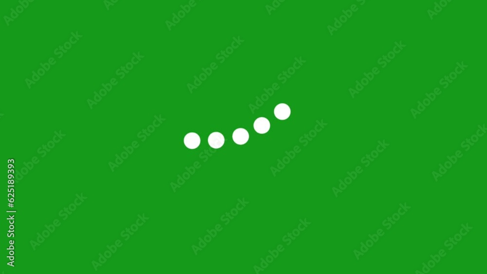Loading dots animation in motion graphics on green screen background ...