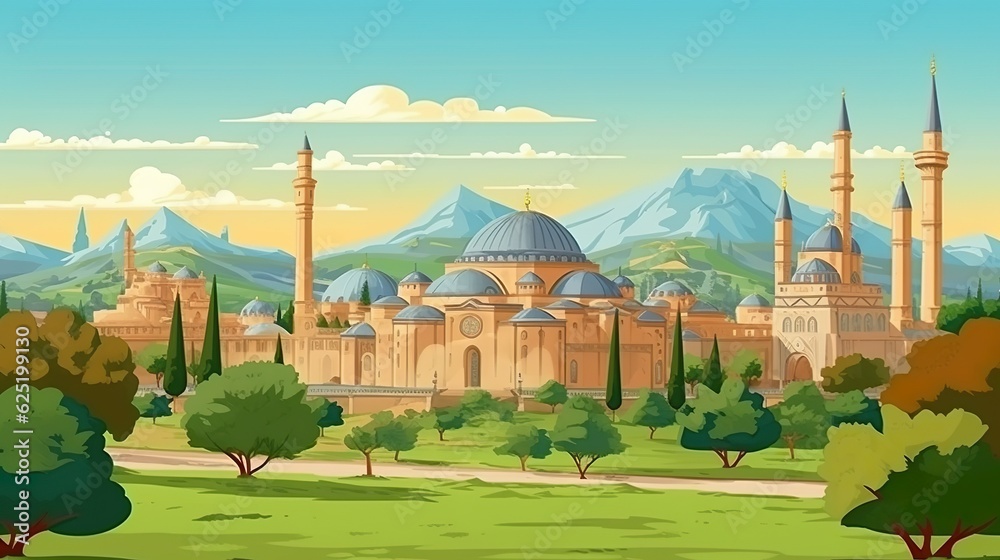 Abstract background Ottoman empire. Creation of an illustrative banner ...