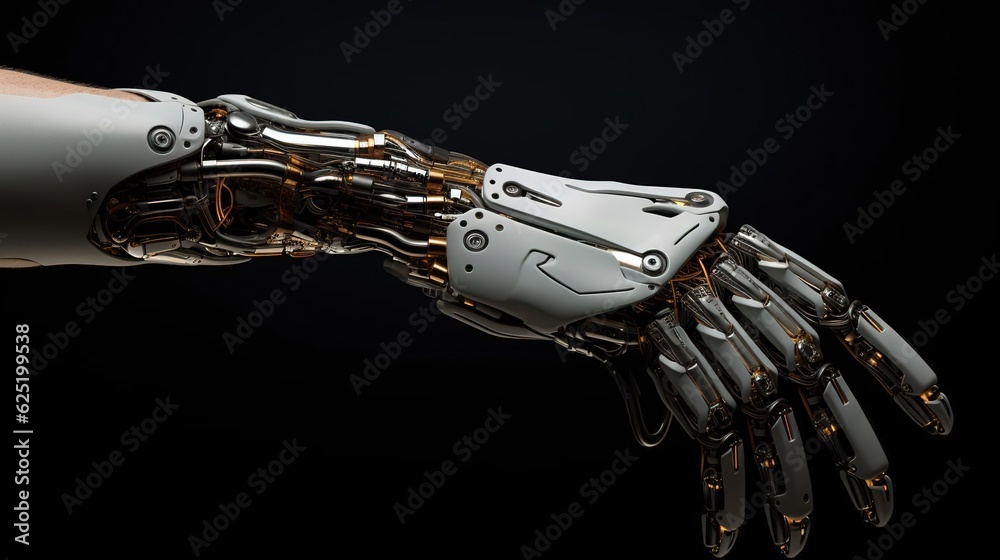 Robotic futuristic hand, future hand concept. Created with Generative ...