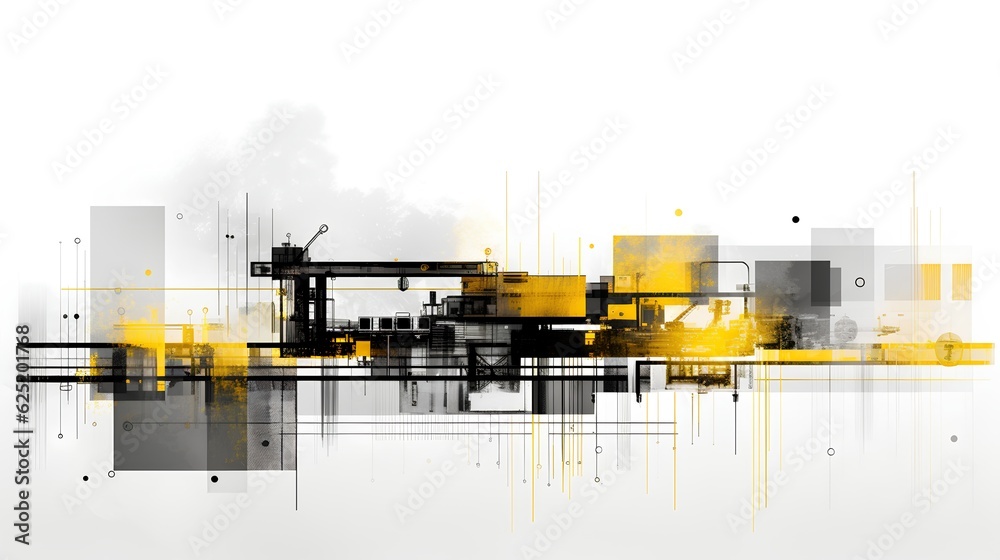 Abstract industrial aesthetics, blending mechanical elements and ...